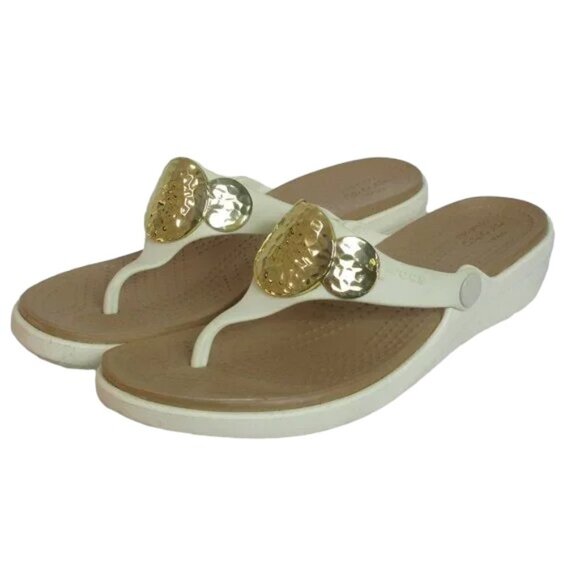 CROCS | Shoes | Womens Croc White Sandals Size 8 | Poshmark